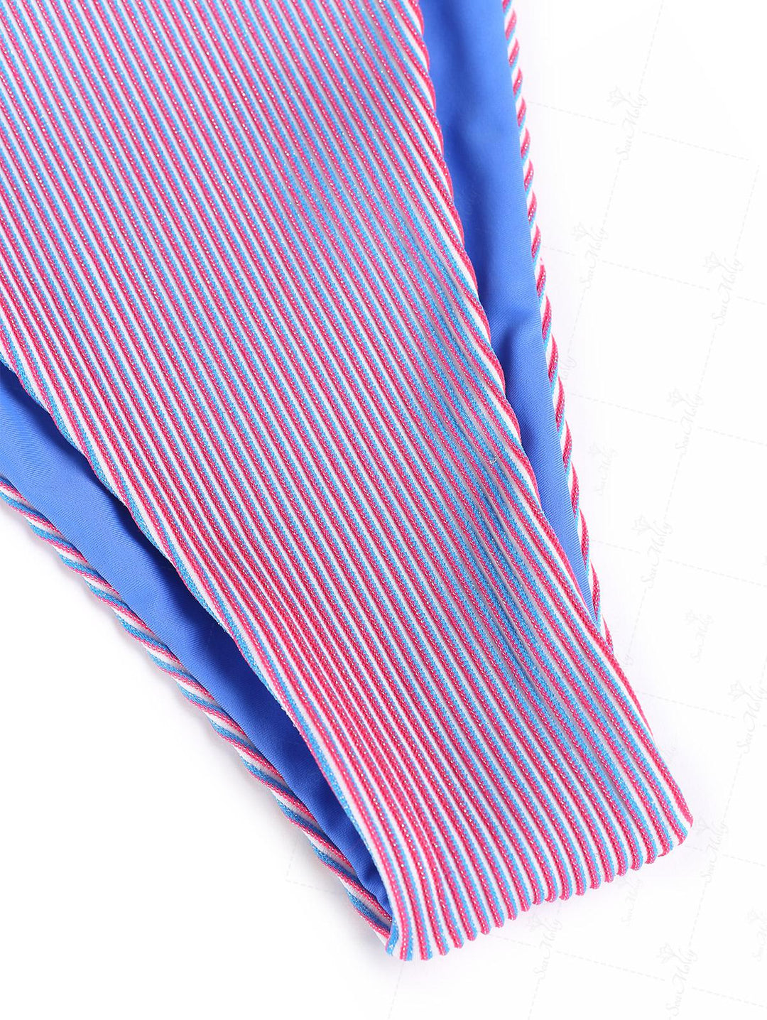 Seamolly Colorful Stripes Tie Around Crisscross Backless One-piece Swi