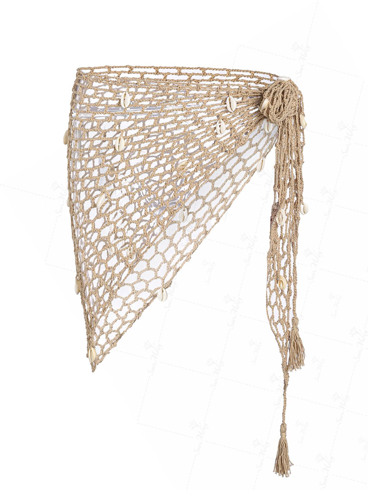 Crochet Hollow Out Shell Decor Beach Cover Up Sarong – Seamolly