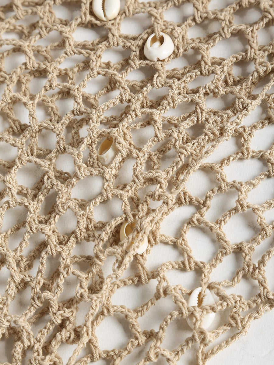 Crochet Hollow Out Shell Decor Beach Cover Up Sarong – Seamolly